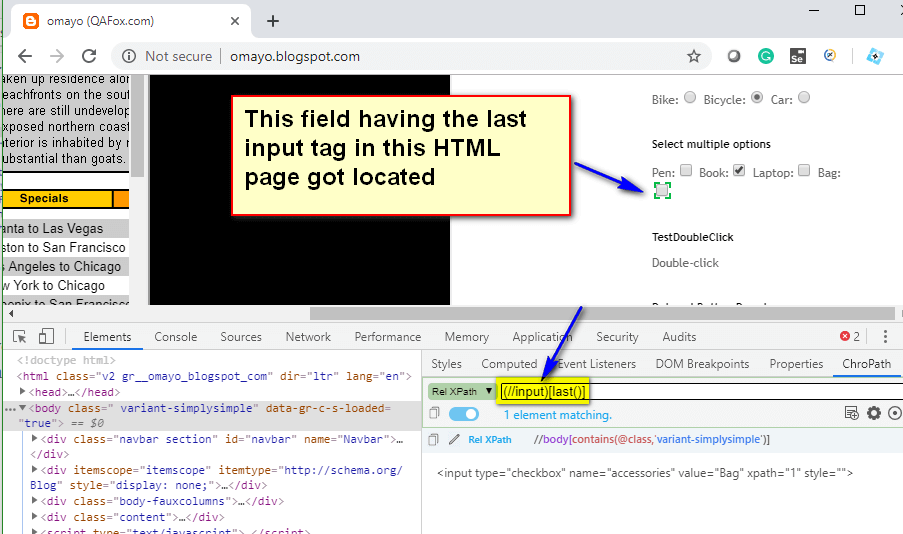 Selenium Locators – last() XPath Function - QAFox Selenium Locators – last() XPath Function - QAFox